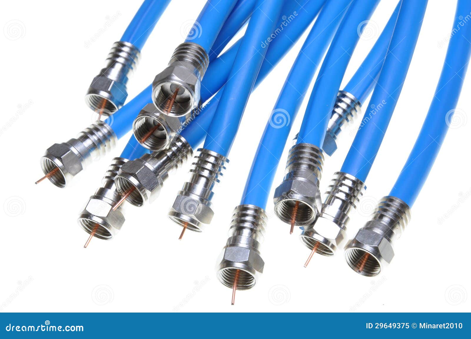 Bunch of Blue Coaxial Cables Stock Image - Image of frequency, global ...