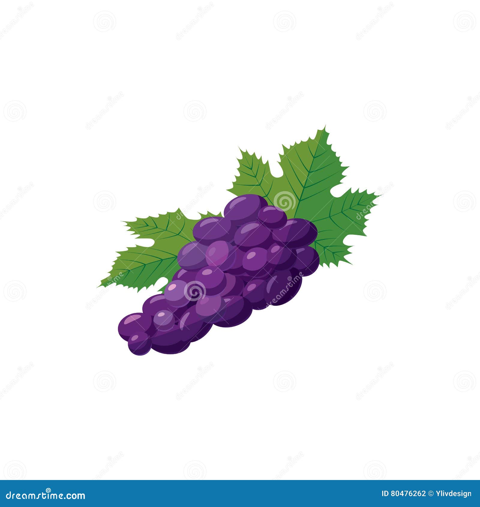 Bunch of Blue Grapes Icon, Cartoon Style Stock Vector - Illustration of ...