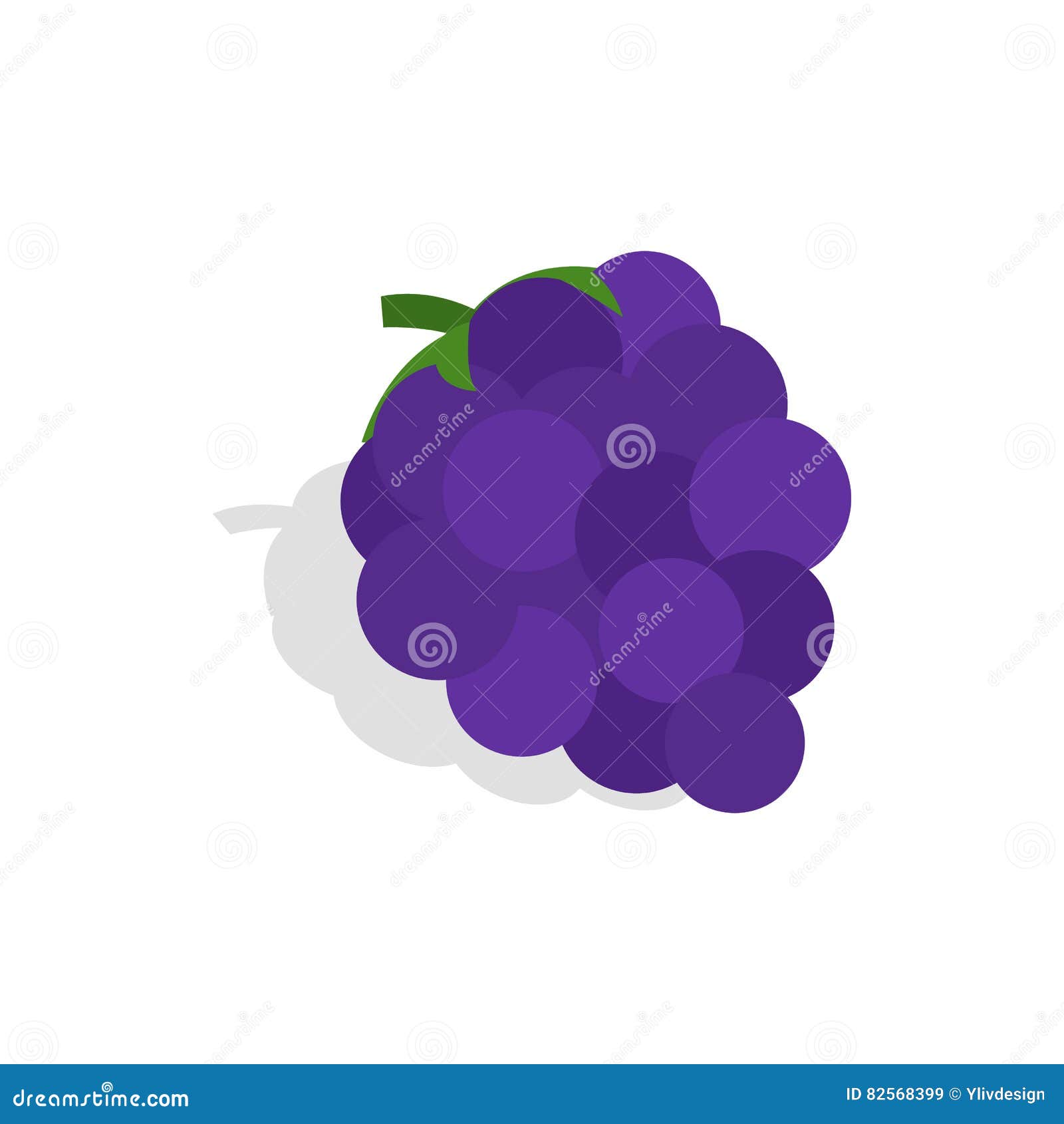 Bunch of Blue Grapes Icon, Isometric 3d Style Stock Vector ...