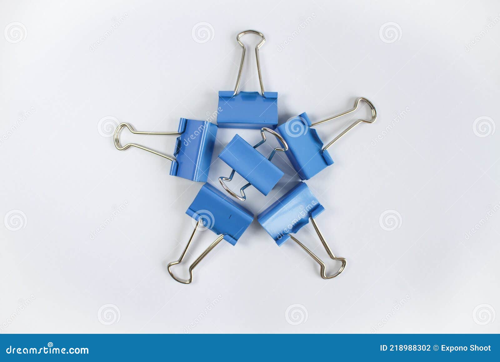 Bunch of Blue Paper Clips on White Background Stock Photo - Image of ...