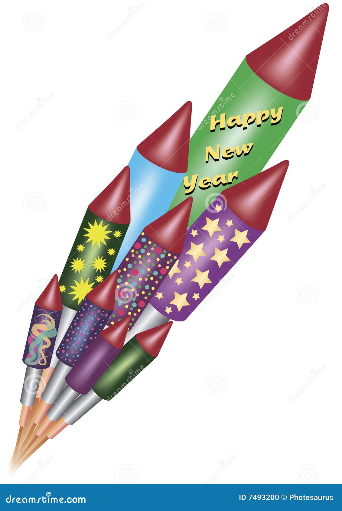 Bunch of bottle rockets stock vector. Illustration of celebration - 7493200