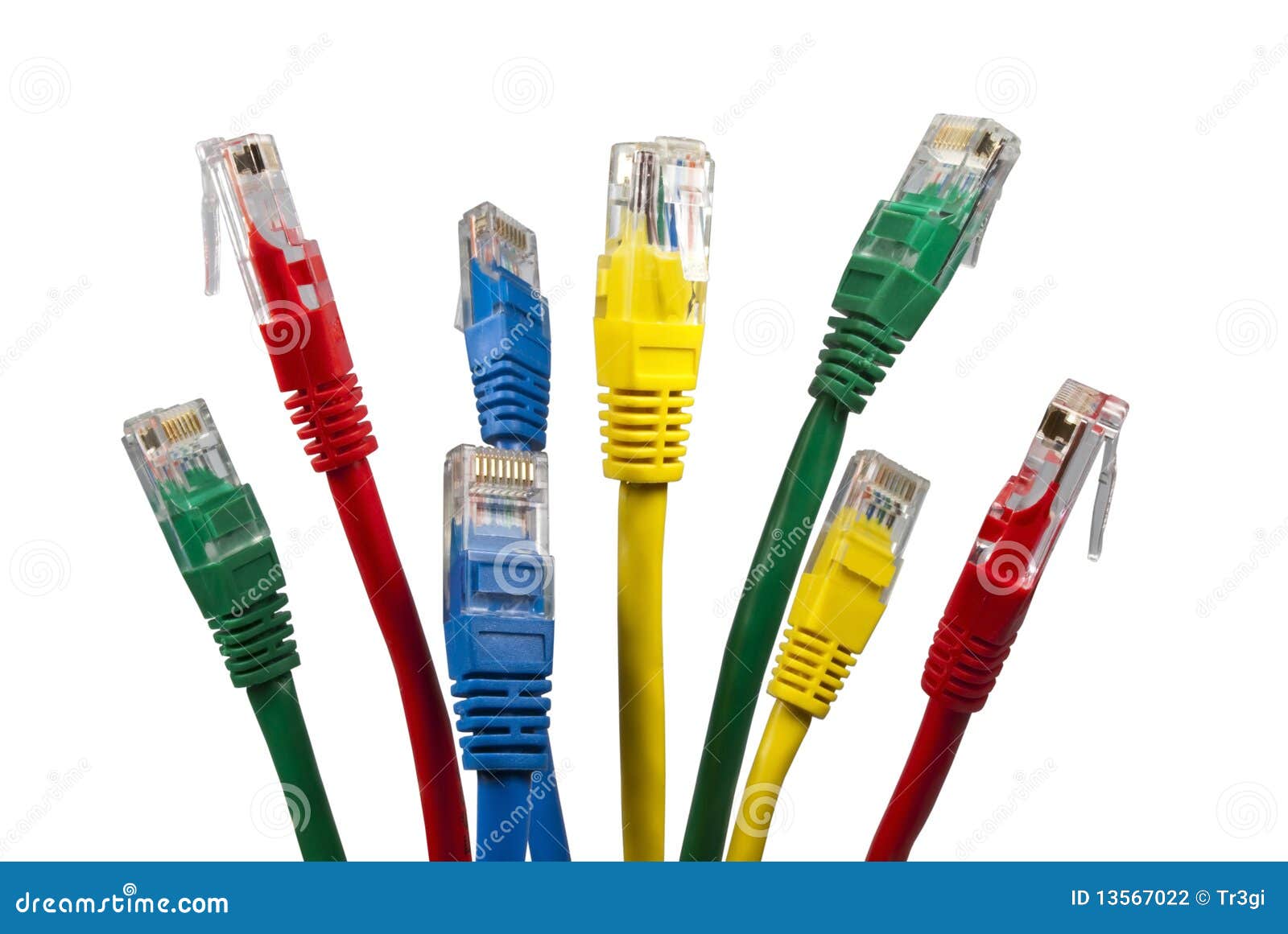 Bunch of Brightly Coloured Ethernet Network Cables Stock Photo - Image ...