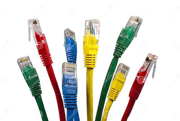 Bunch of Brightly Coloured Ethernet Network Cables Stock Photo - Image ...