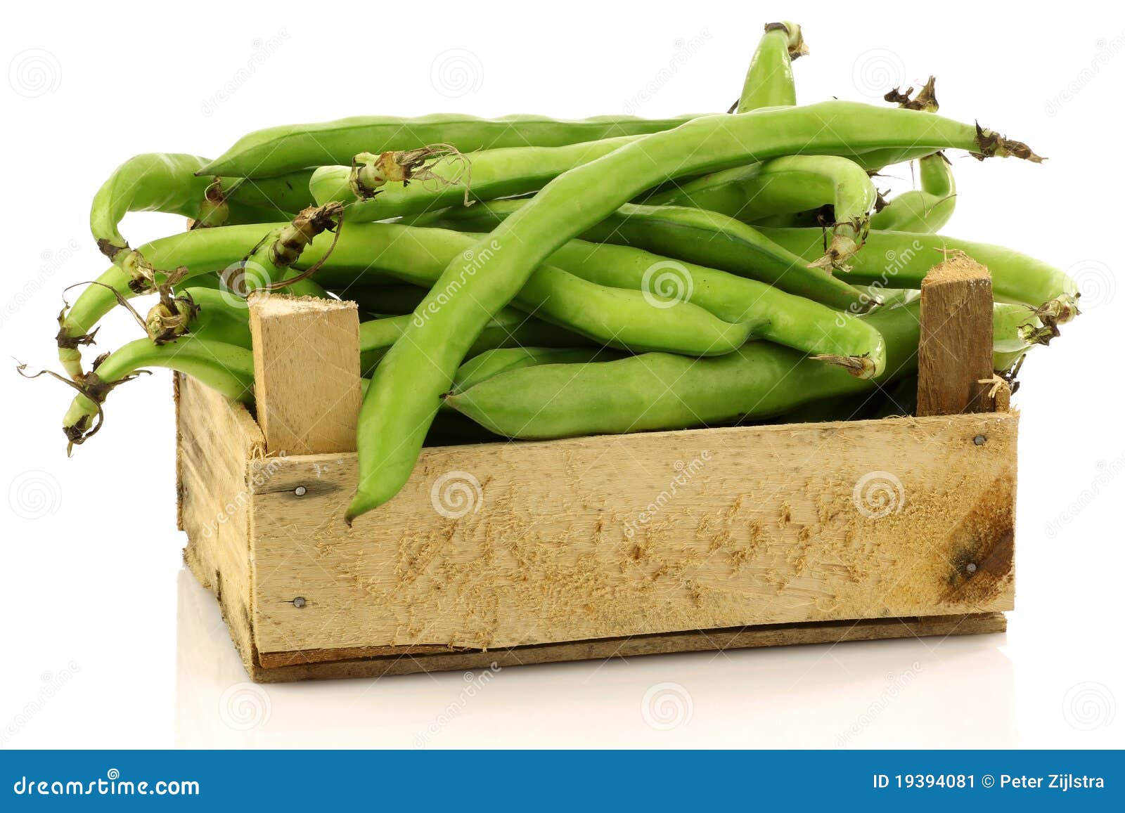Bunch of Broad Beans in a Wooden Box Stock Image - Image of broad ...