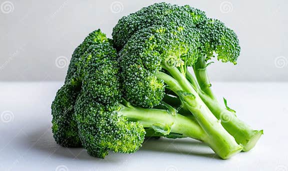 A Bunch of Broccoli is Sitting on a Table Stock Photo - Image of ...