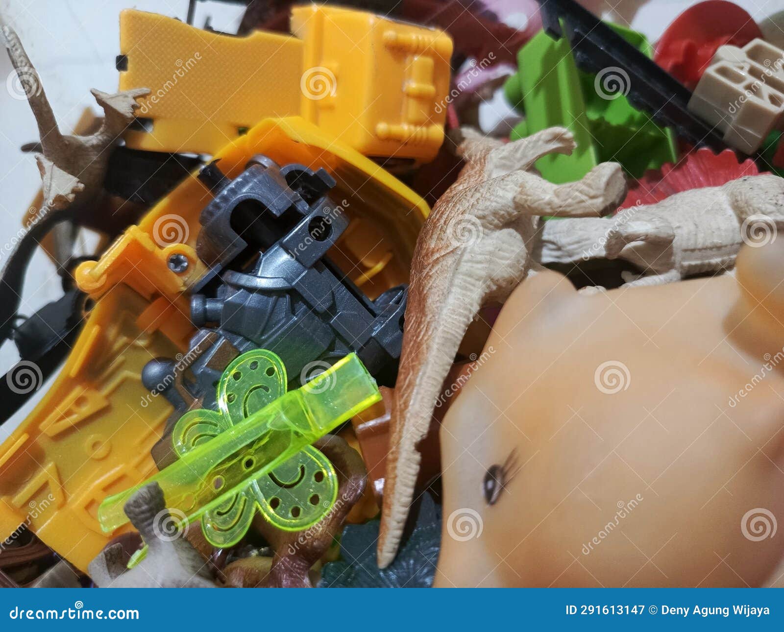 Broken Toys On White Background. Flat Image Of Broken Rabbit With ...