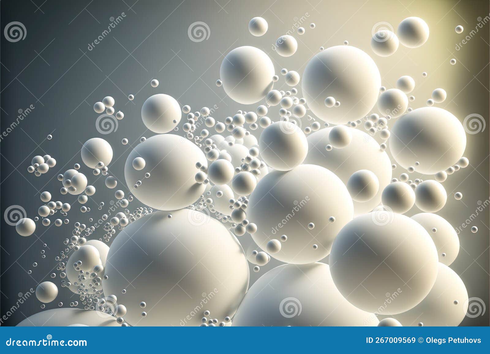 A Bunch of Bubbles Floating in the Air on a Gray Background with a ...