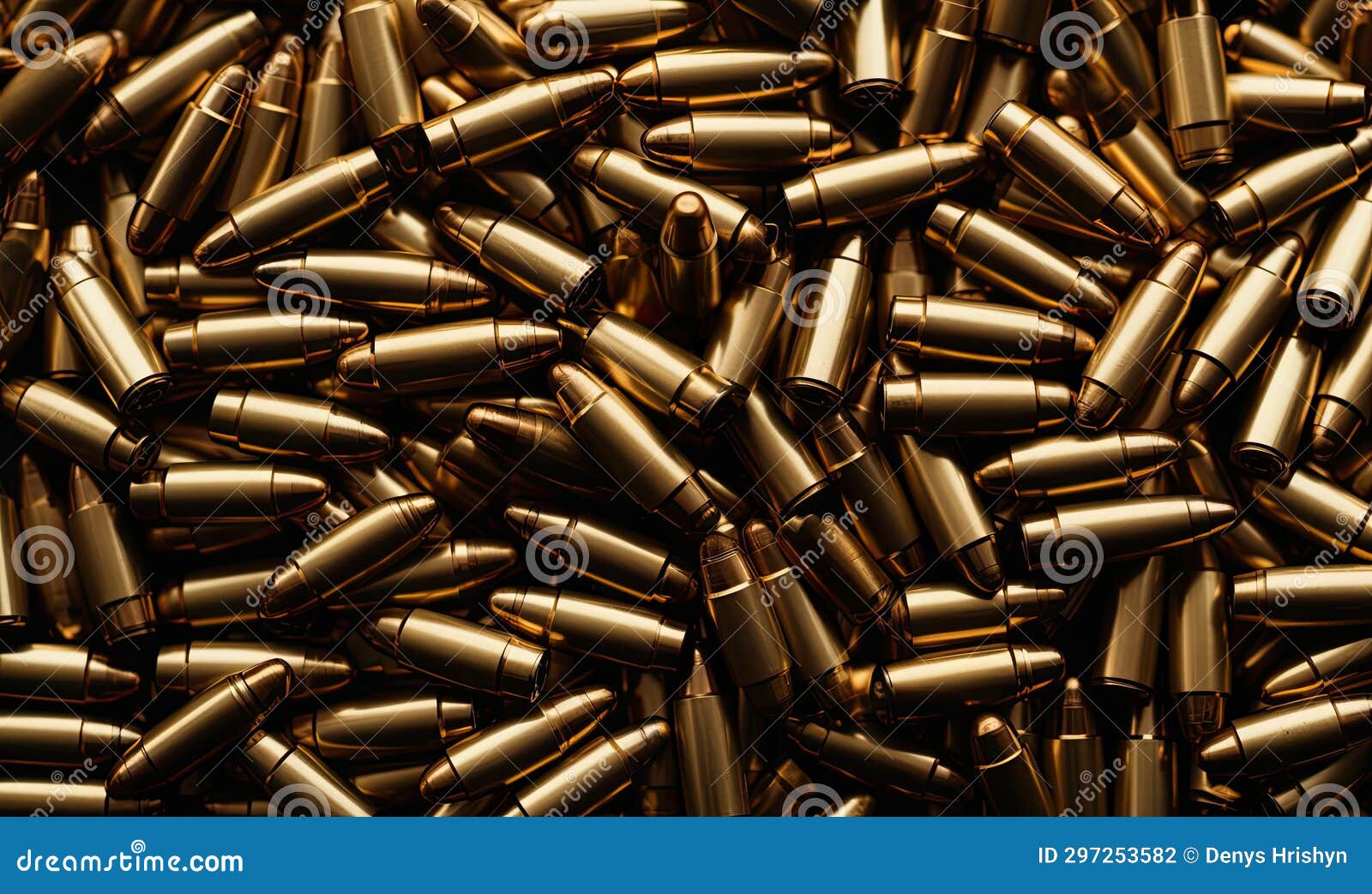 Pile Of Bullet Casings For Assault Rifle, Selective Focus Royalty-Free ...