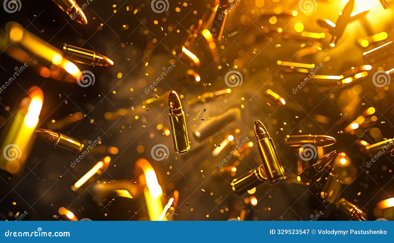 A Bunch of Bullets Falling from the Sky Stock Image - Image of golden ...