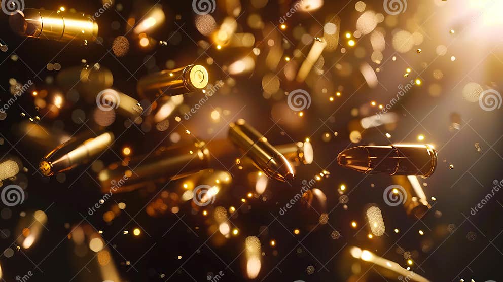 A Bunch of Bullets Falling from the Sky Stock Photo - Image of ...