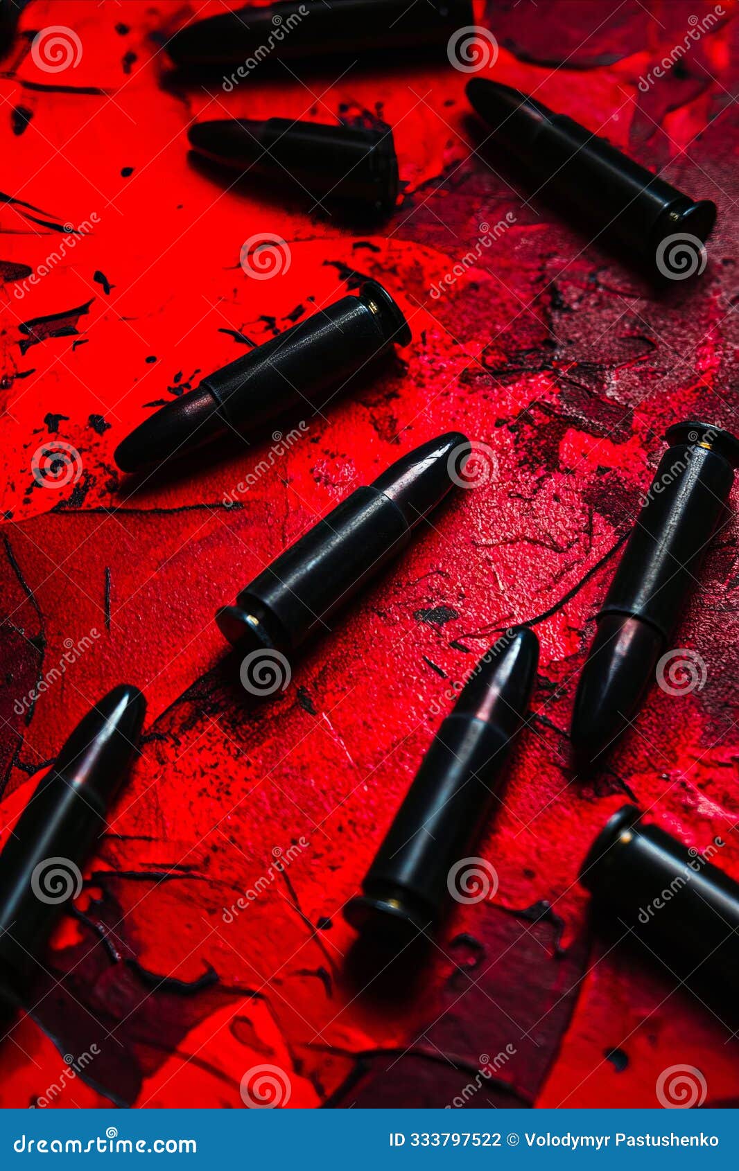 A Bunch of Bullets Laying on a Red Surface Stock Photo - Image of table ...