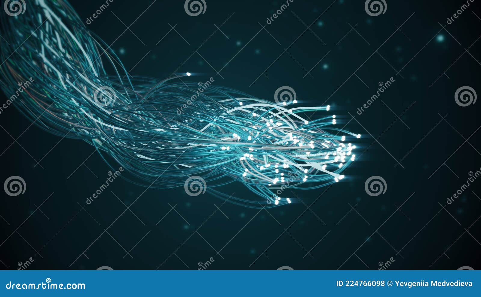 LAN Cables With World Map On Light Blue Background, Connection And ...