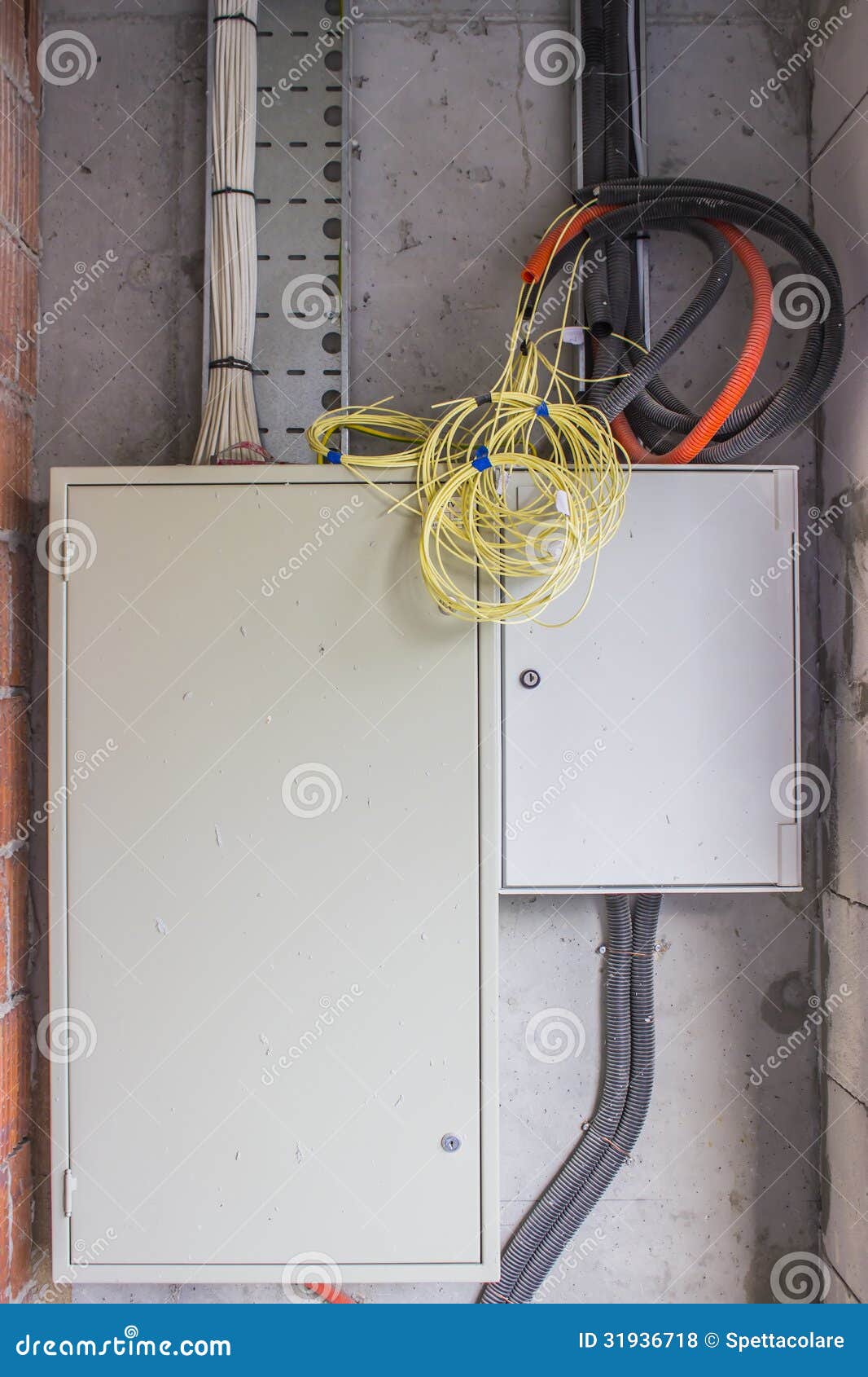 Bunch of Cables Waiting for a Connection Stock Photo - Image of optic ...