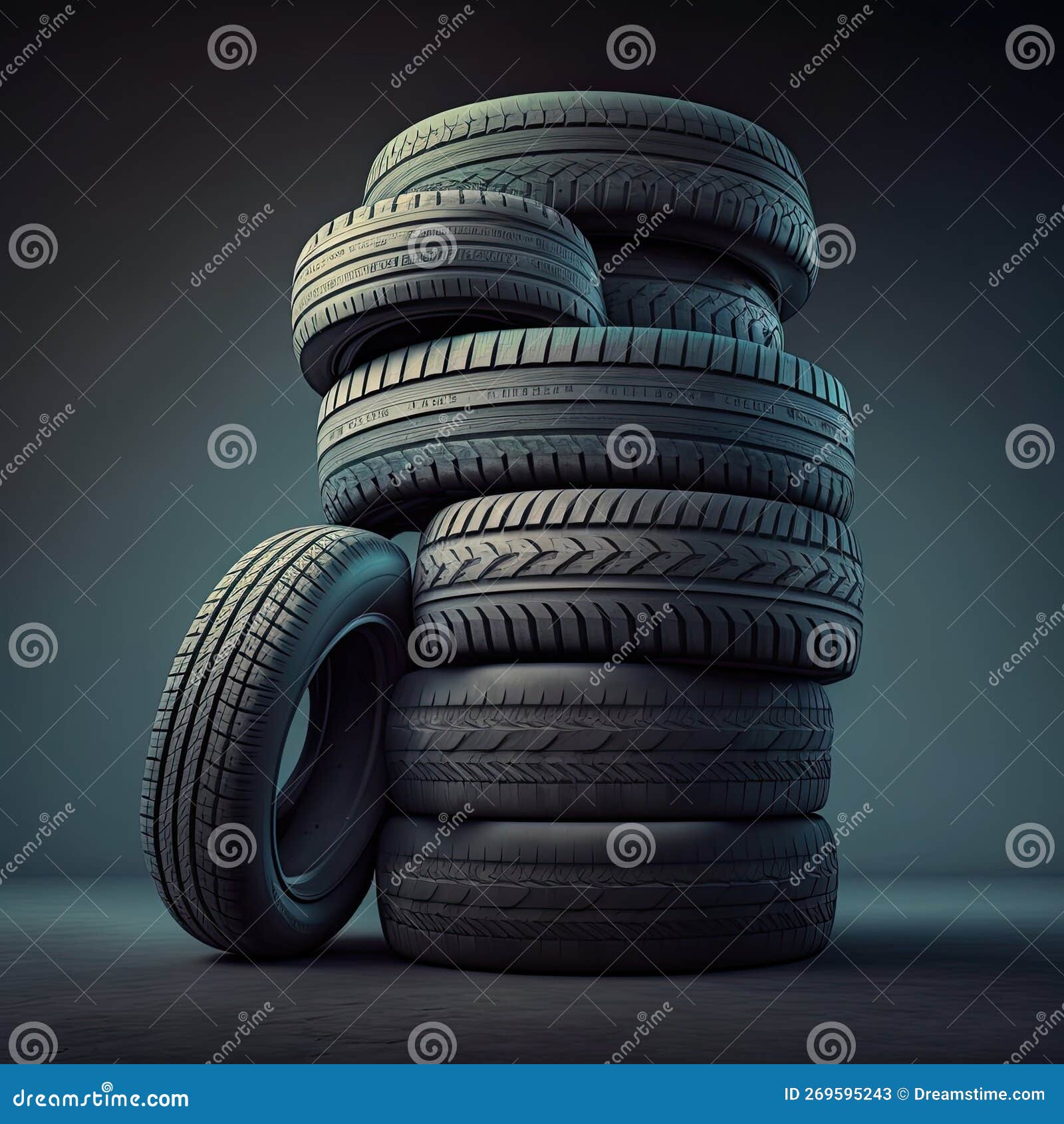 Stacked car tires stock illustration. Illustration of tire - 269595243