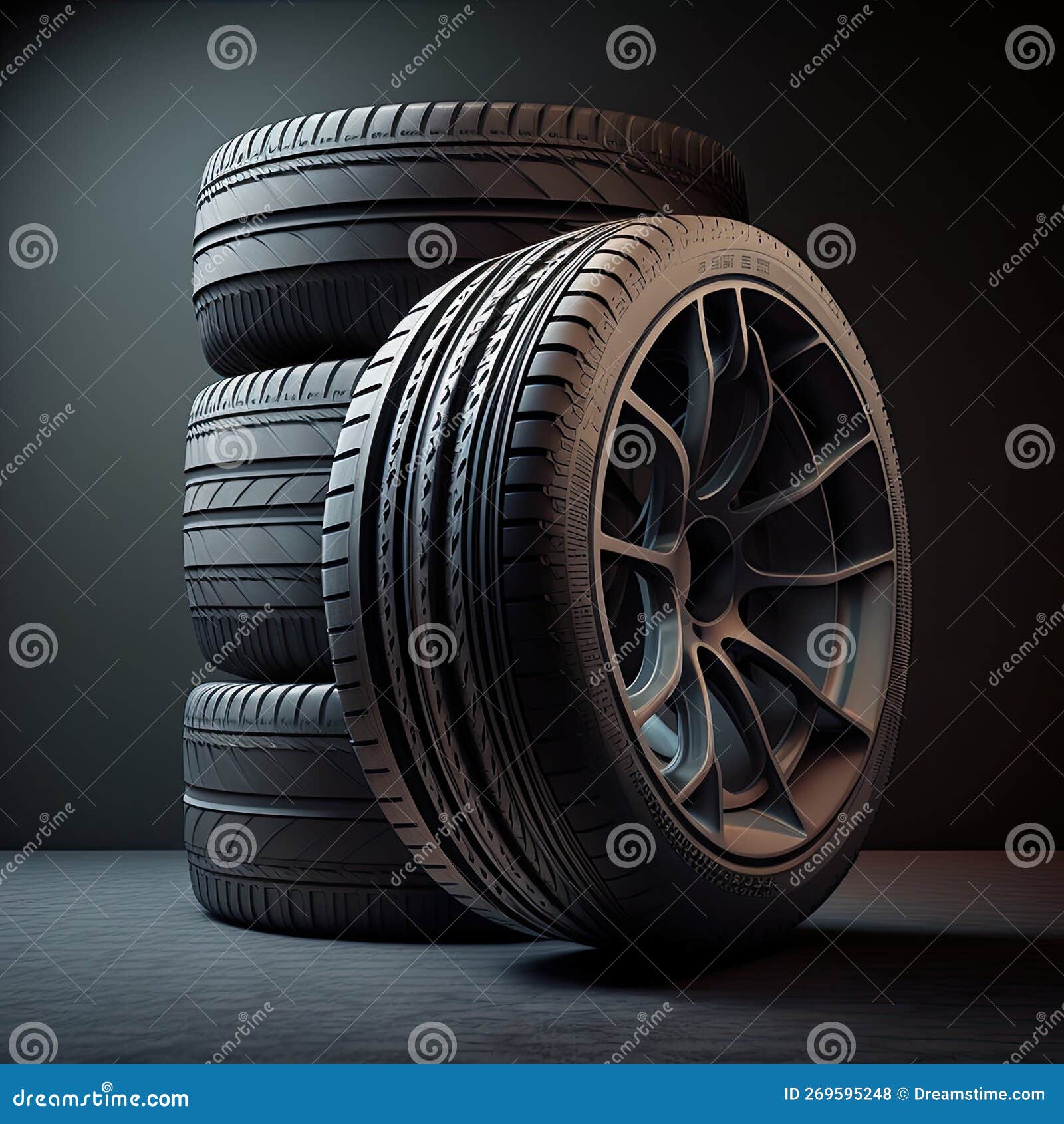 Stacked car tires stock illustration. Illustration of spare - 269595248