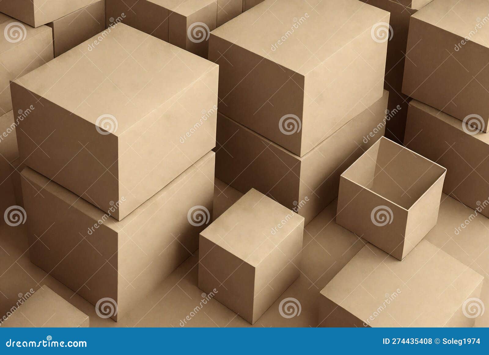 A Bunch of Cardboard Boxes. Generative AI Stock Illustration ...