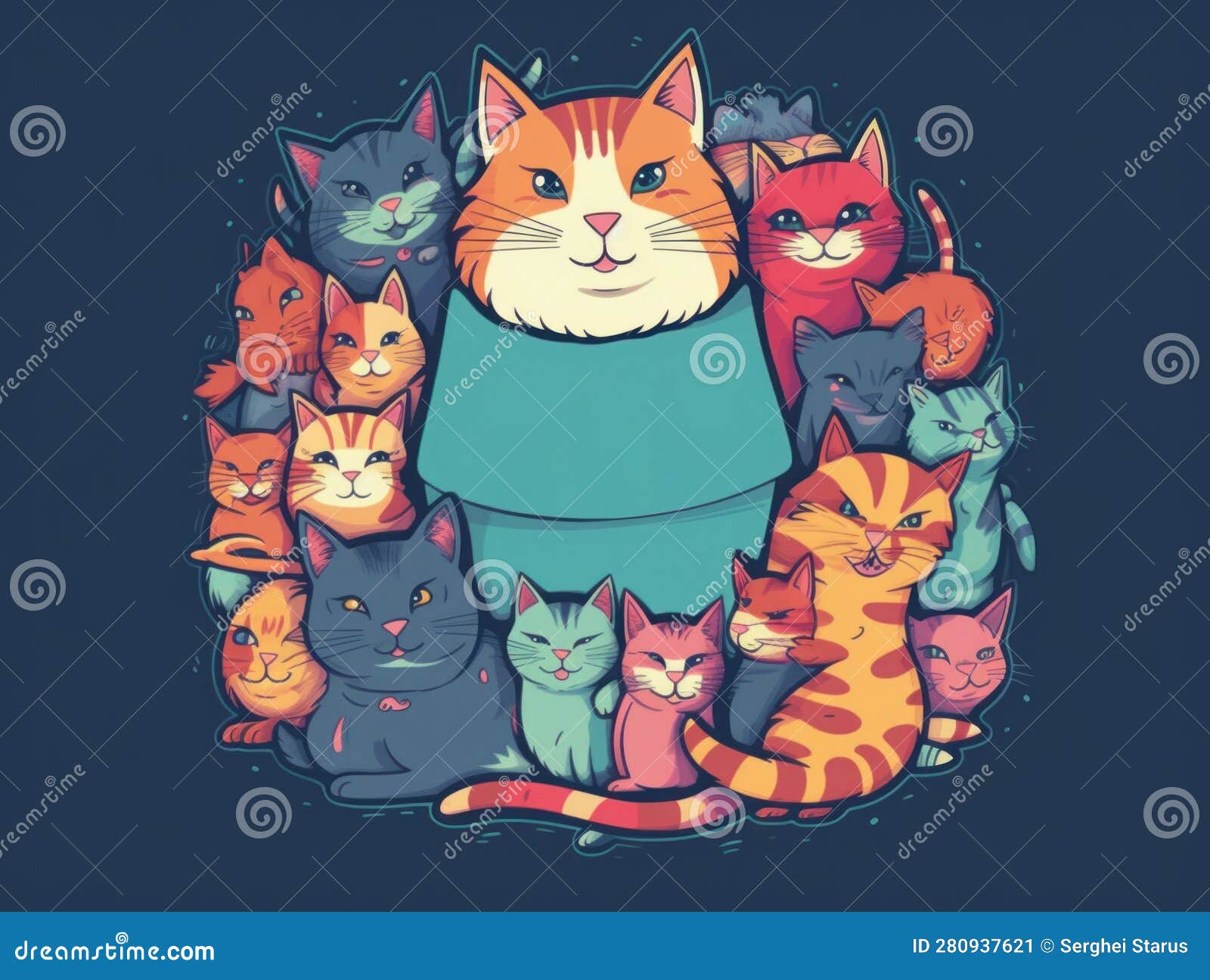 A Bunch of Cats that are All Together. Generative AI Image. Stock Image ...