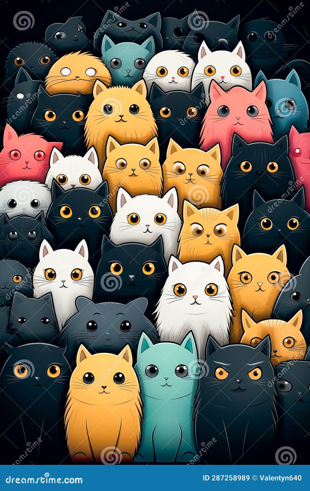 Bunch of Cats that are Standing in the Middle of Crowd. Generative AI ...