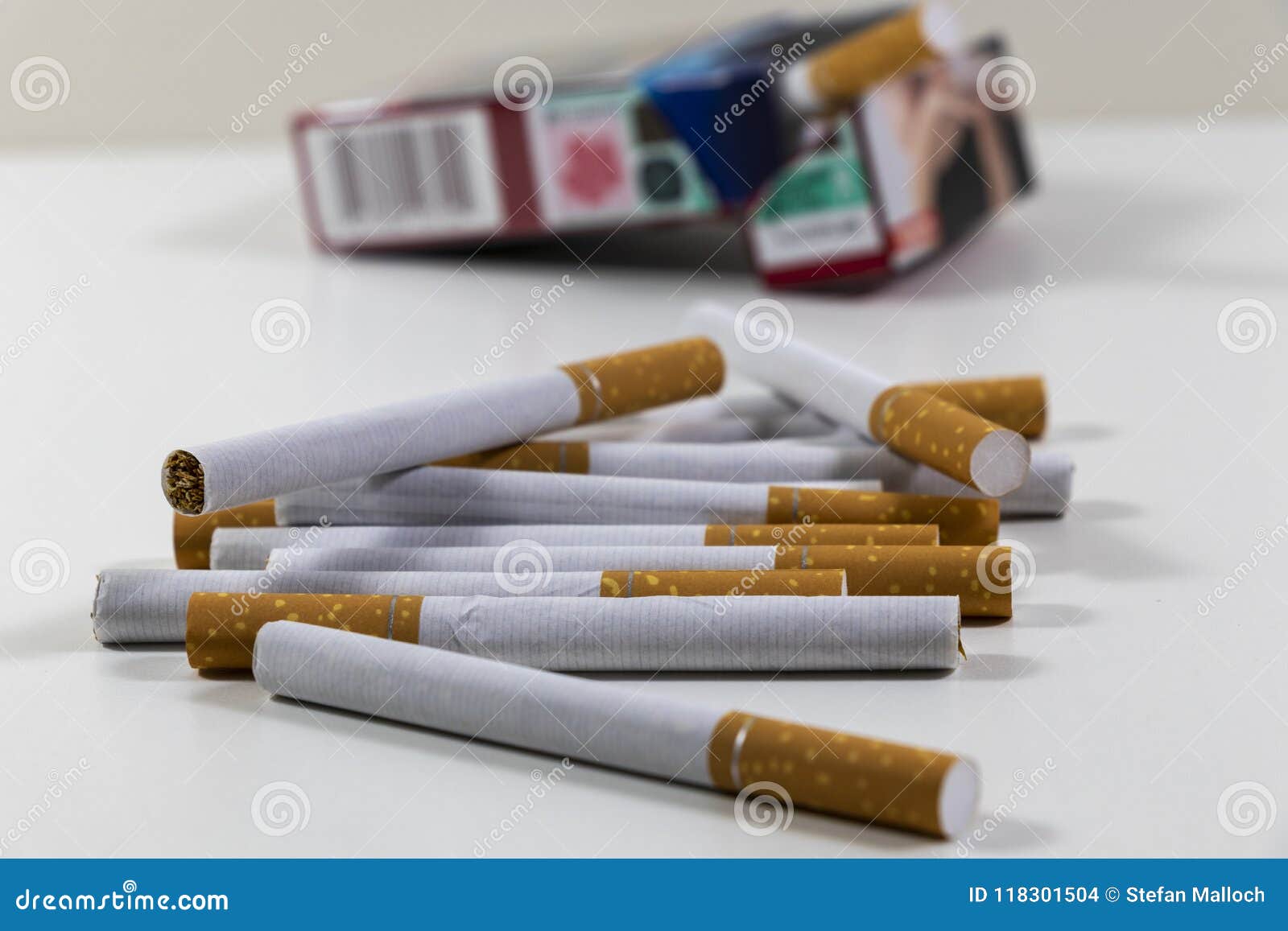 A Bunch of Cigarettes Close Up Stock Photo - Image of cancer, addict ...