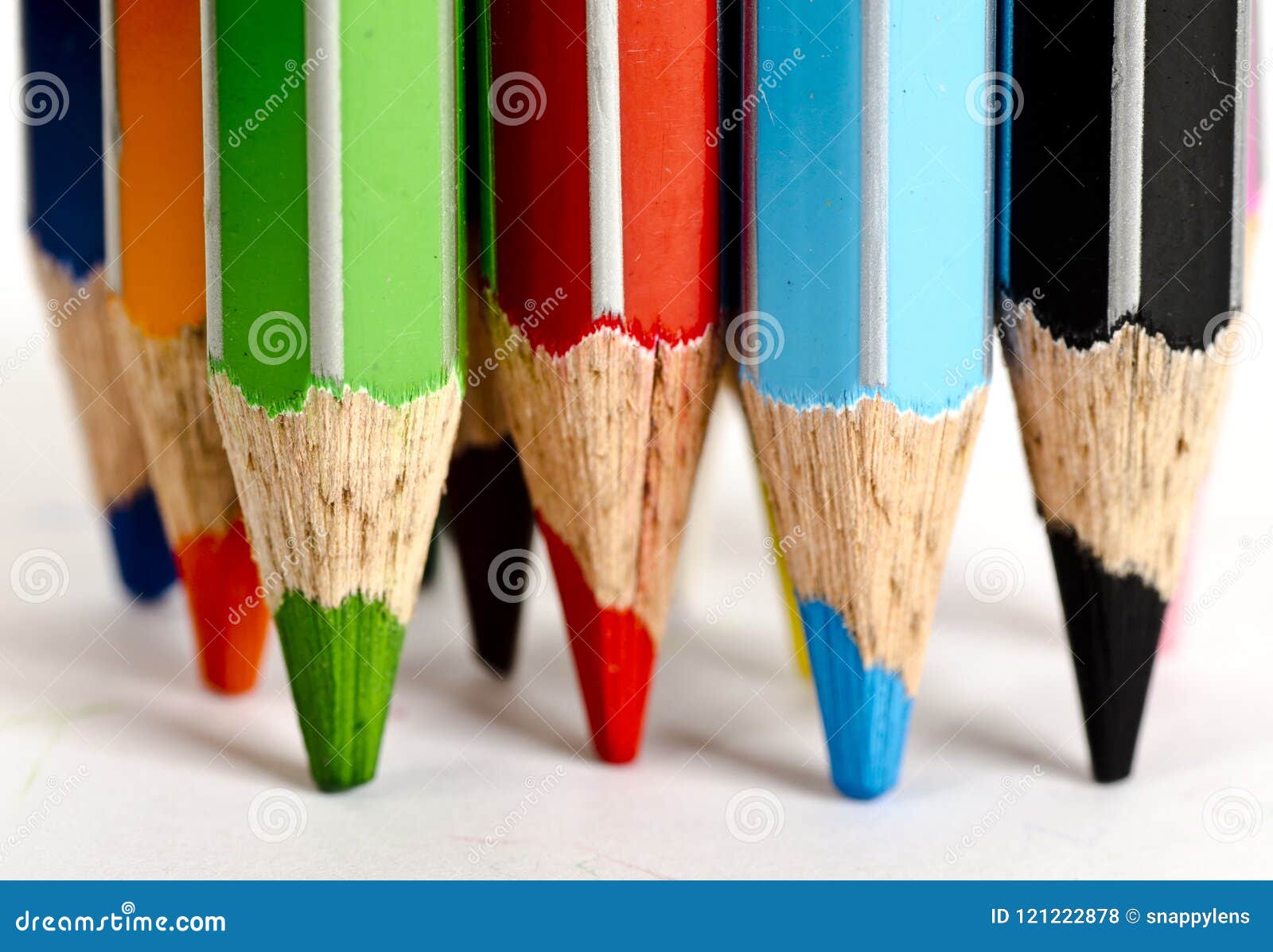 A bunch of color pencils stock photo. Image of school - 121222878