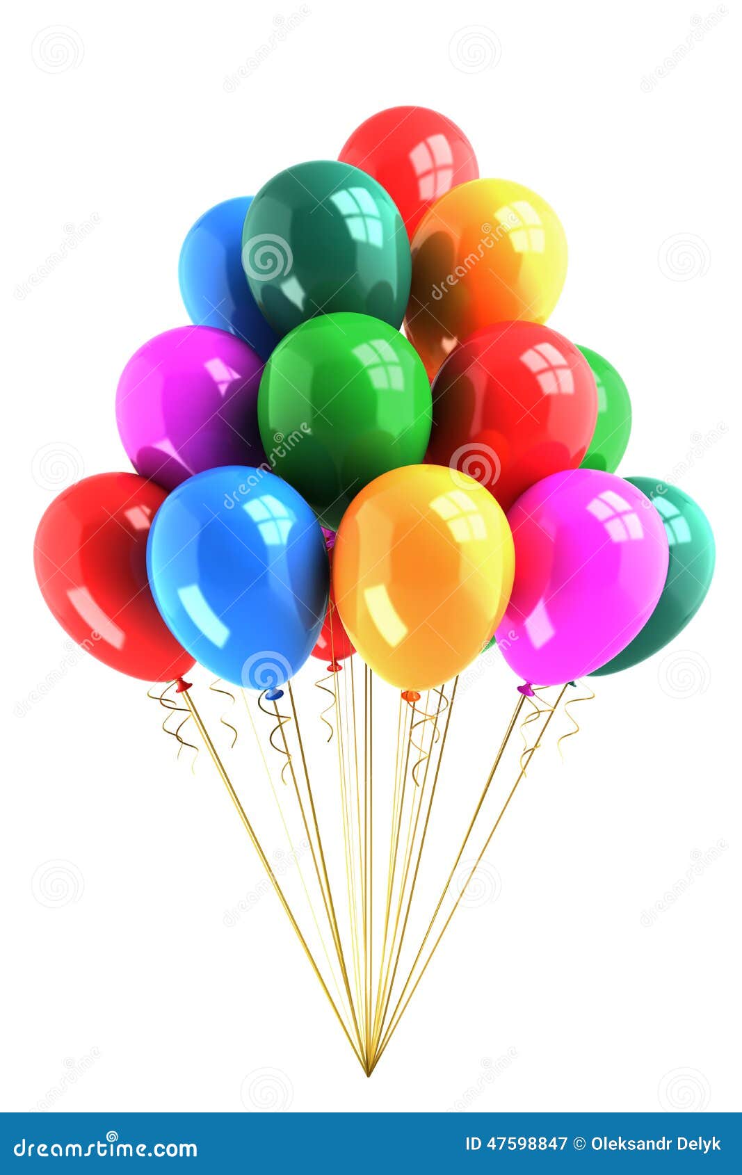 Bunch of colored balloons stock illustration. Illustration of dreams ...