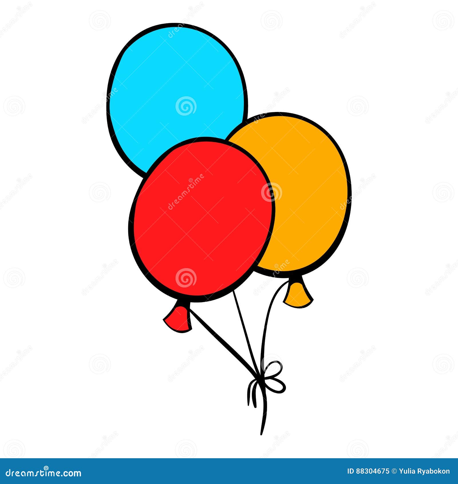 Bunch of Colored Baloons Icon, Icon Cartoon Stock Vector - Illustration ...