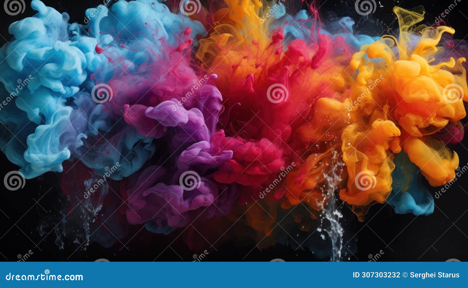 A Bunch of Colored Paint is Being Thrown into the Air, AI Stock ...