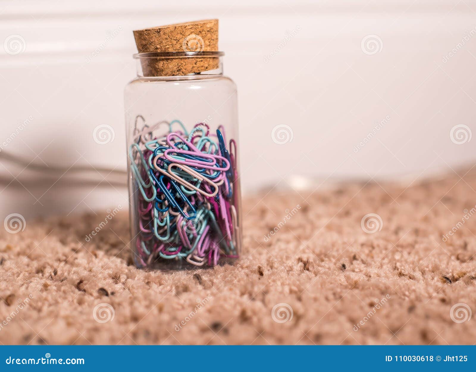 Bunch of Colored Paper Clips in Container Stock Photo - Image of clips ...