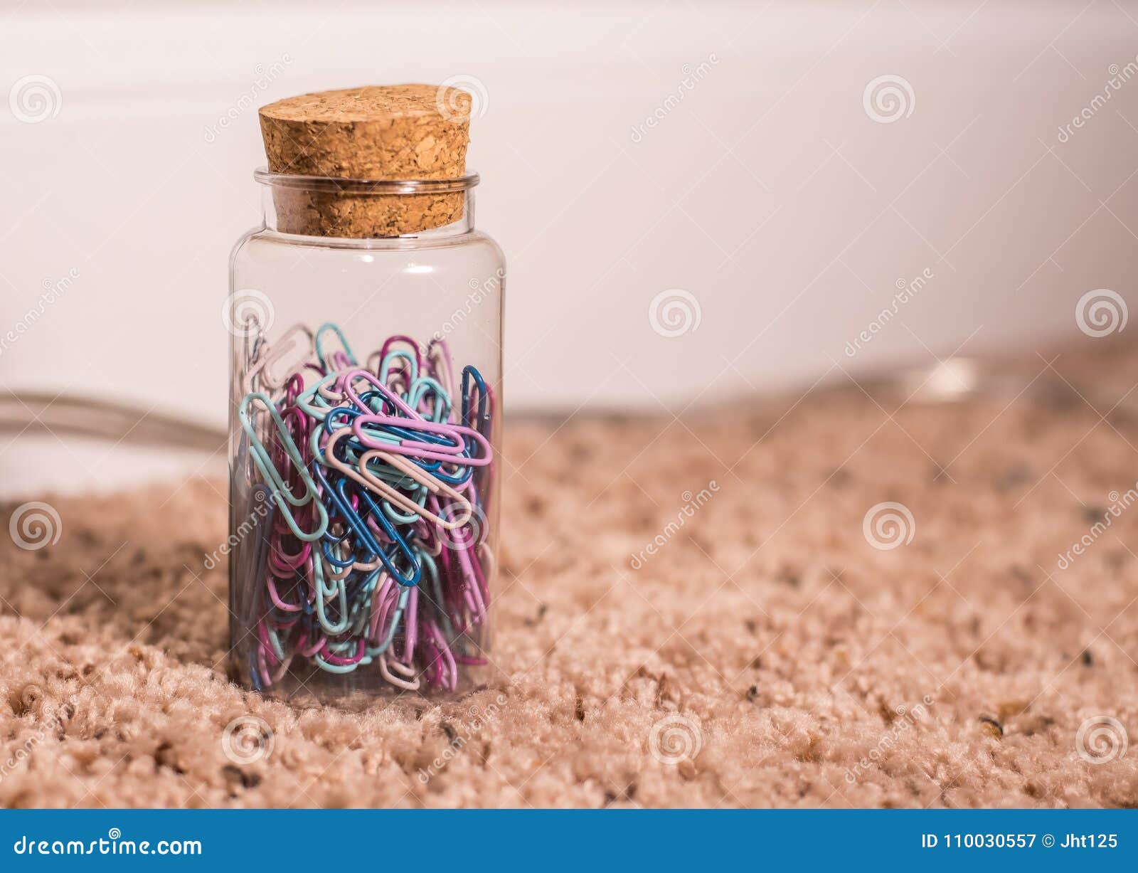 Bunch of Colored Paper Clips in Container Stock Image - Image of ...