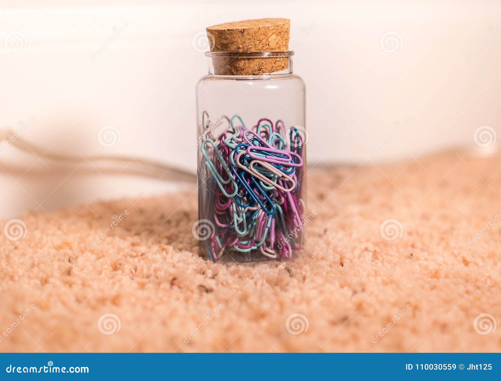 Bunch of Colored Paper Clips in Container Stock Image - Image of ...