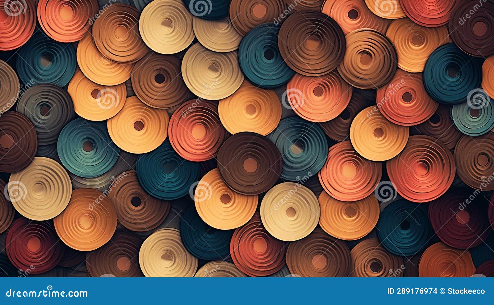 Abstract Ribs Colorful Paper Pattern with Circles Stock Illustration ...