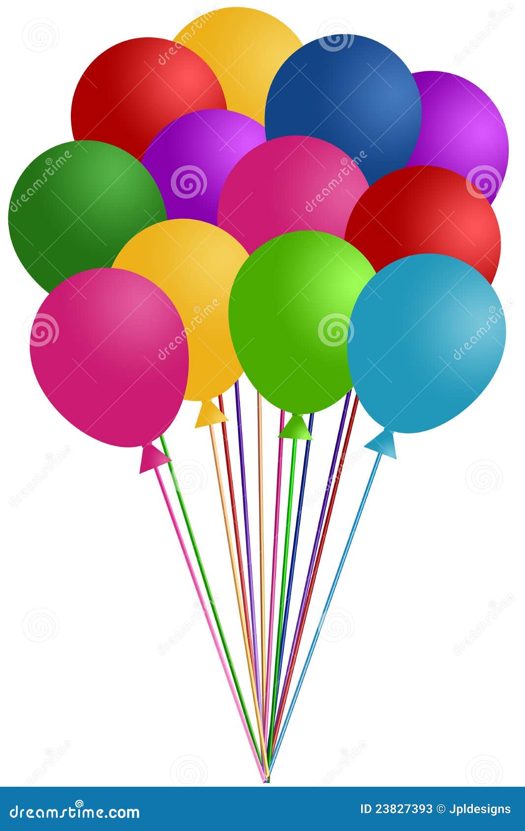Bunch of Colorful Balloons stock illustration. Illustration of cartoon ...