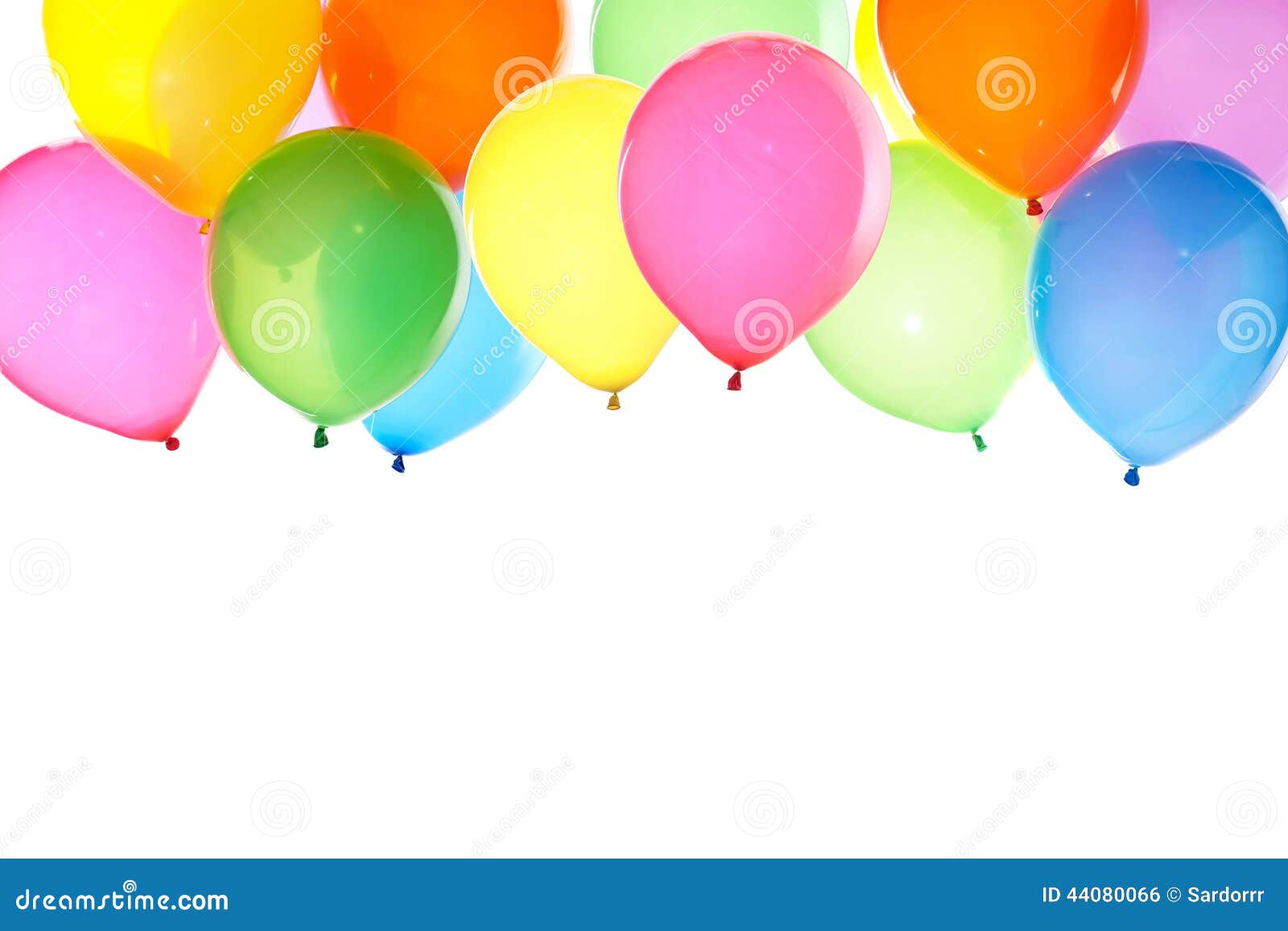 Colorful Balloons On Blue Sky Background Stock Photo | CartoonDealer ...