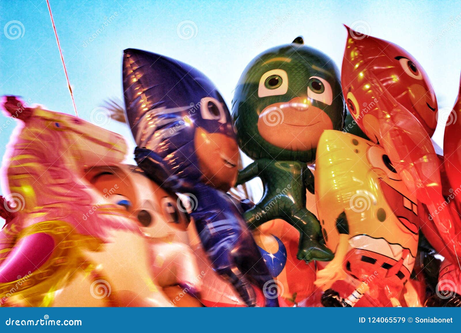 Bunch of Colorful Balloons in the Shape of Dolls Editorial Stock Image ...