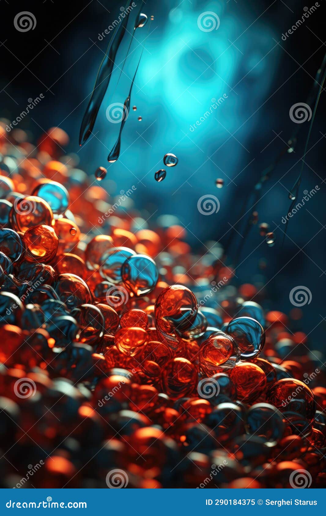 A Bunch of Colorful Bubbles Floating in the Air, AI Stock Illustration ...