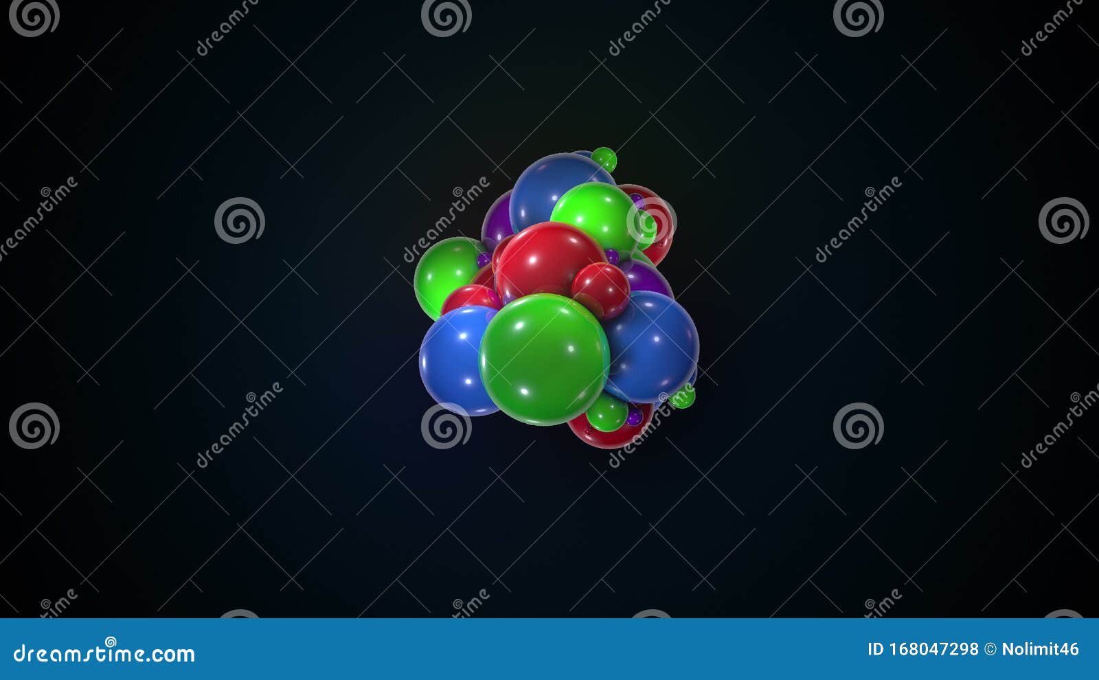 Bunch of Colorful Chaotic Spheres. Computer Generated Abstract Form of ...