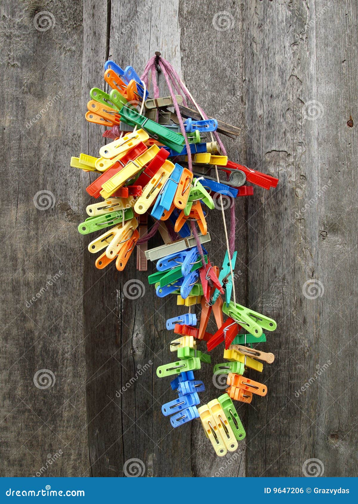 Bunch of Colorful Cloth Pegs Stock Photo - Image of wash, line: 9647206