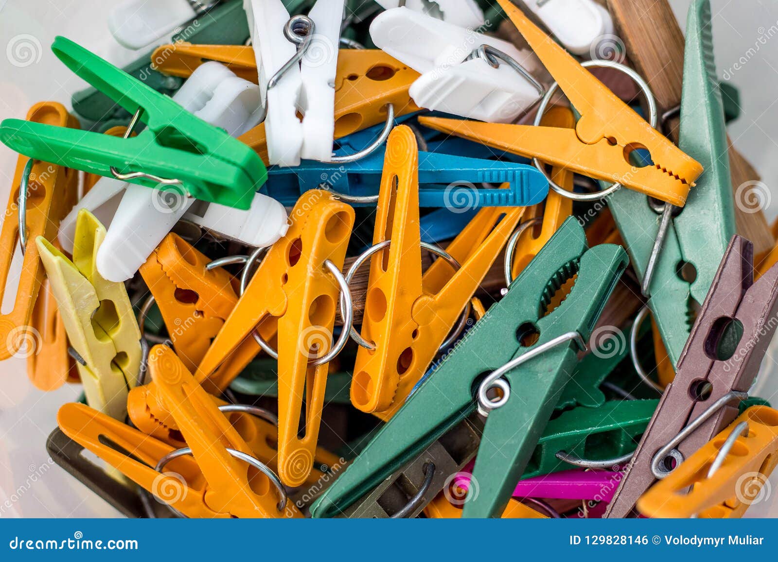 A Bunch of Colorful Clothes Clips for Drying Clothes_ Stock Photo ...