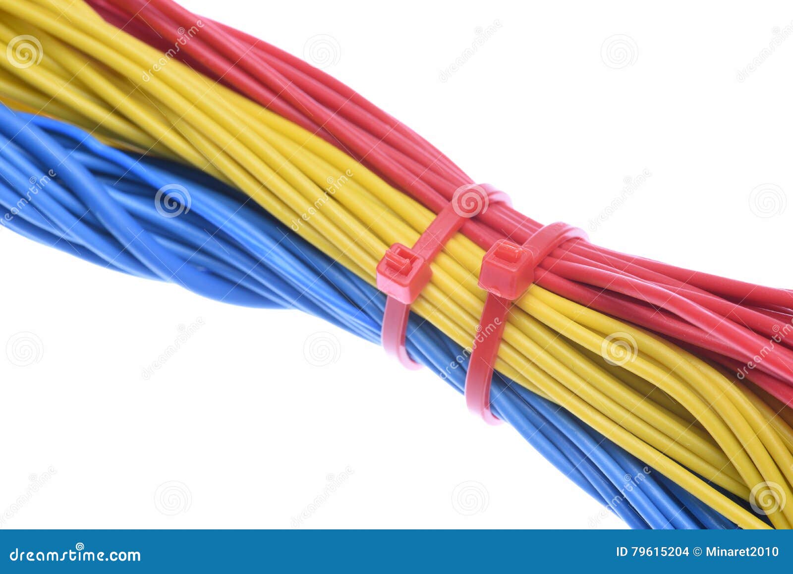 Bunch of Colorful Electrical Cables with Cable Ties Stock Photo - Image ...