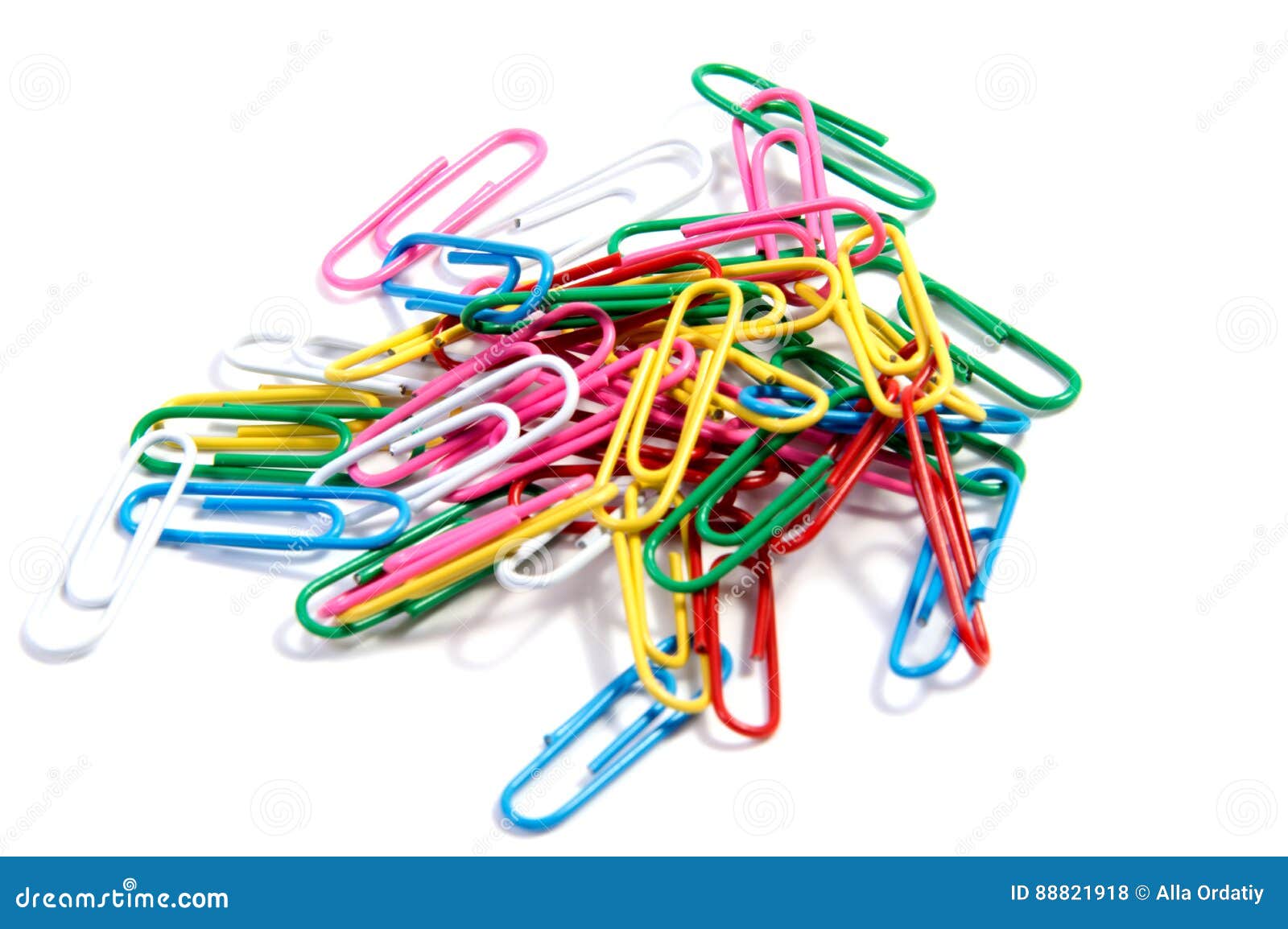 Bunch of Colorful Paper Clips on White Stock Photo - Image of work ...