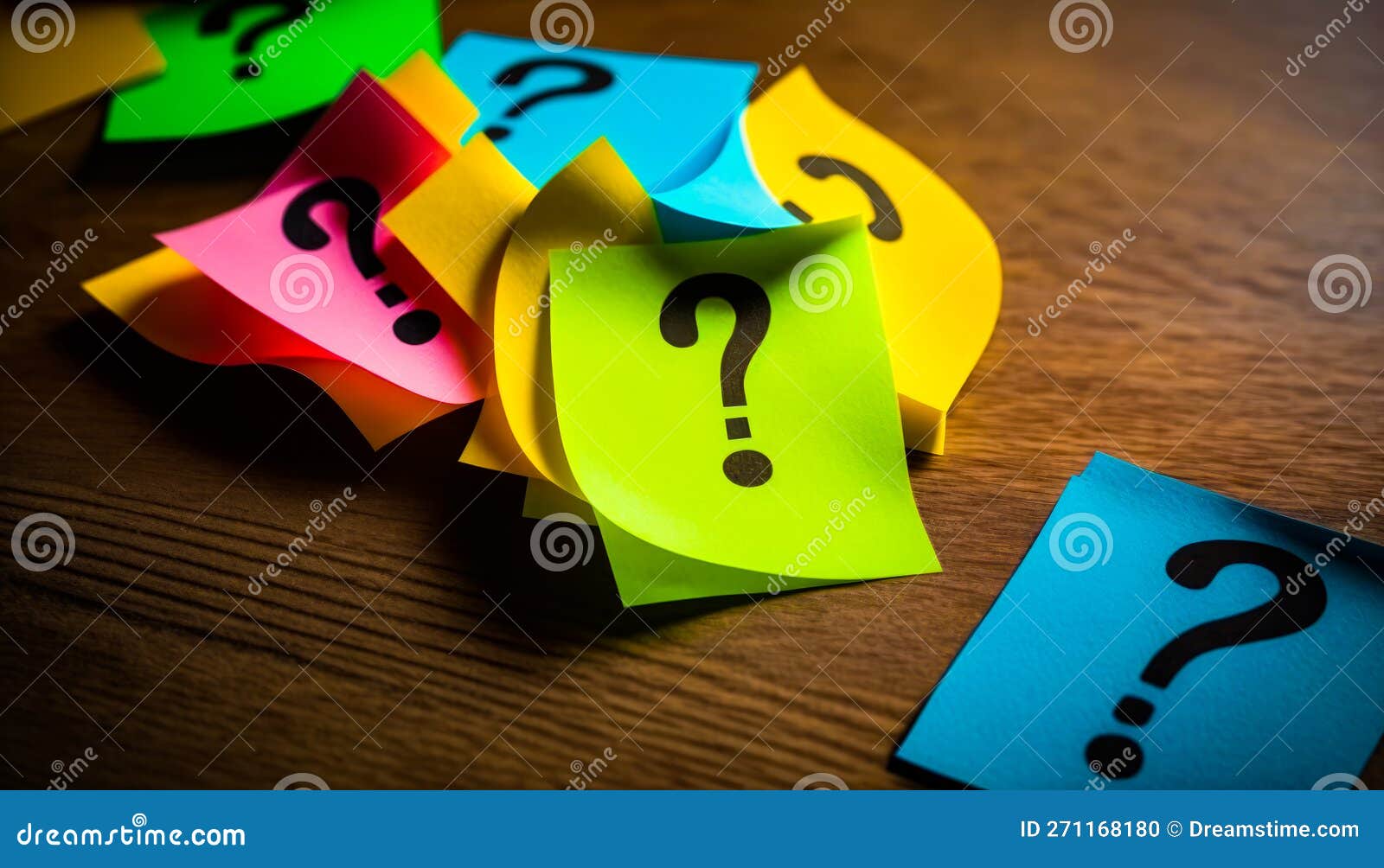 Bunch of Colorful Paper with Question Marks on Them. Generative AI ...