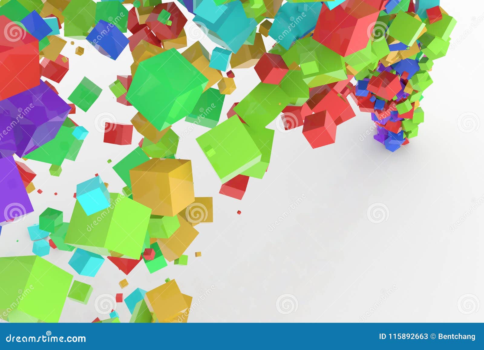 Bunch of Colorful Square Boxes Flow from the Floor, Modern Style ...