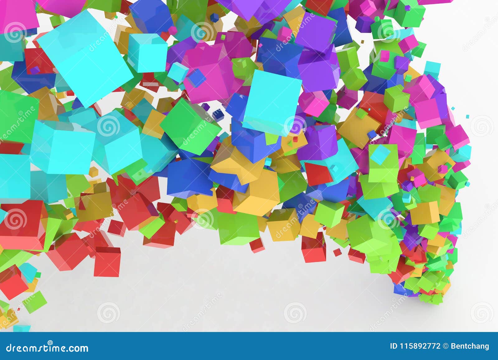 Bunch of Colorful Square Boxes Flow from the Floor, Modern Style ...