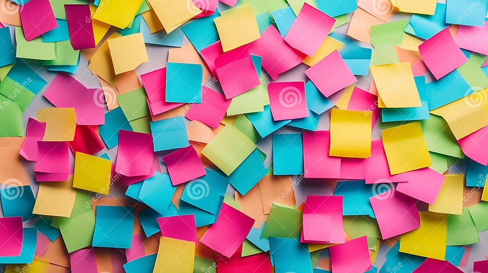 A Bunch of Colorful Sticky Notes are Scattered on a Table Stock ...