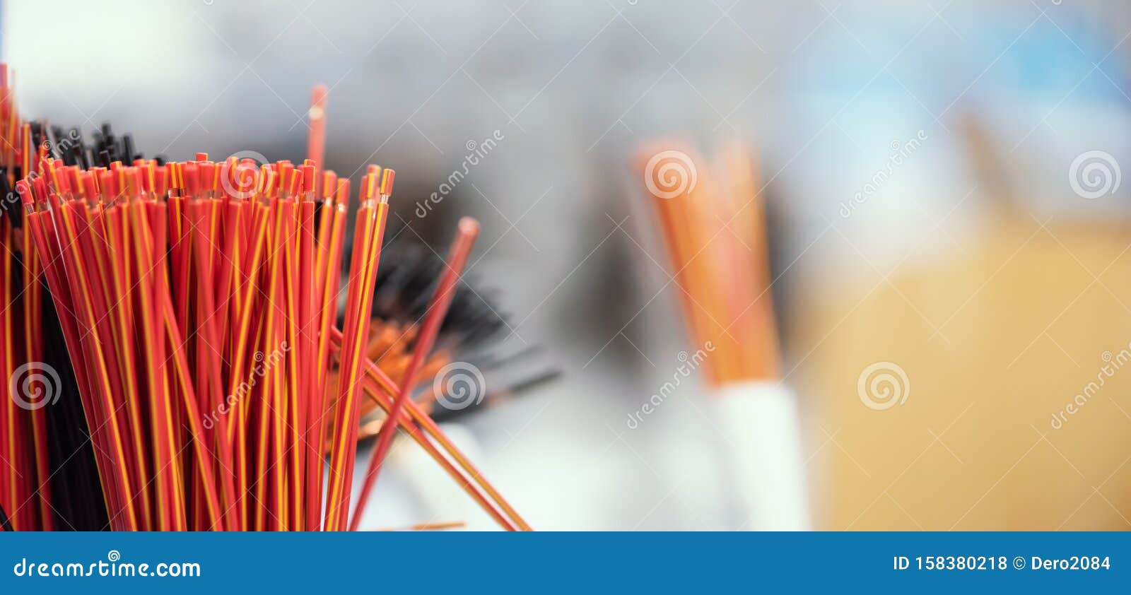 Bundle of Copper Cables with Protect Layer. Cables Cut To Established ...