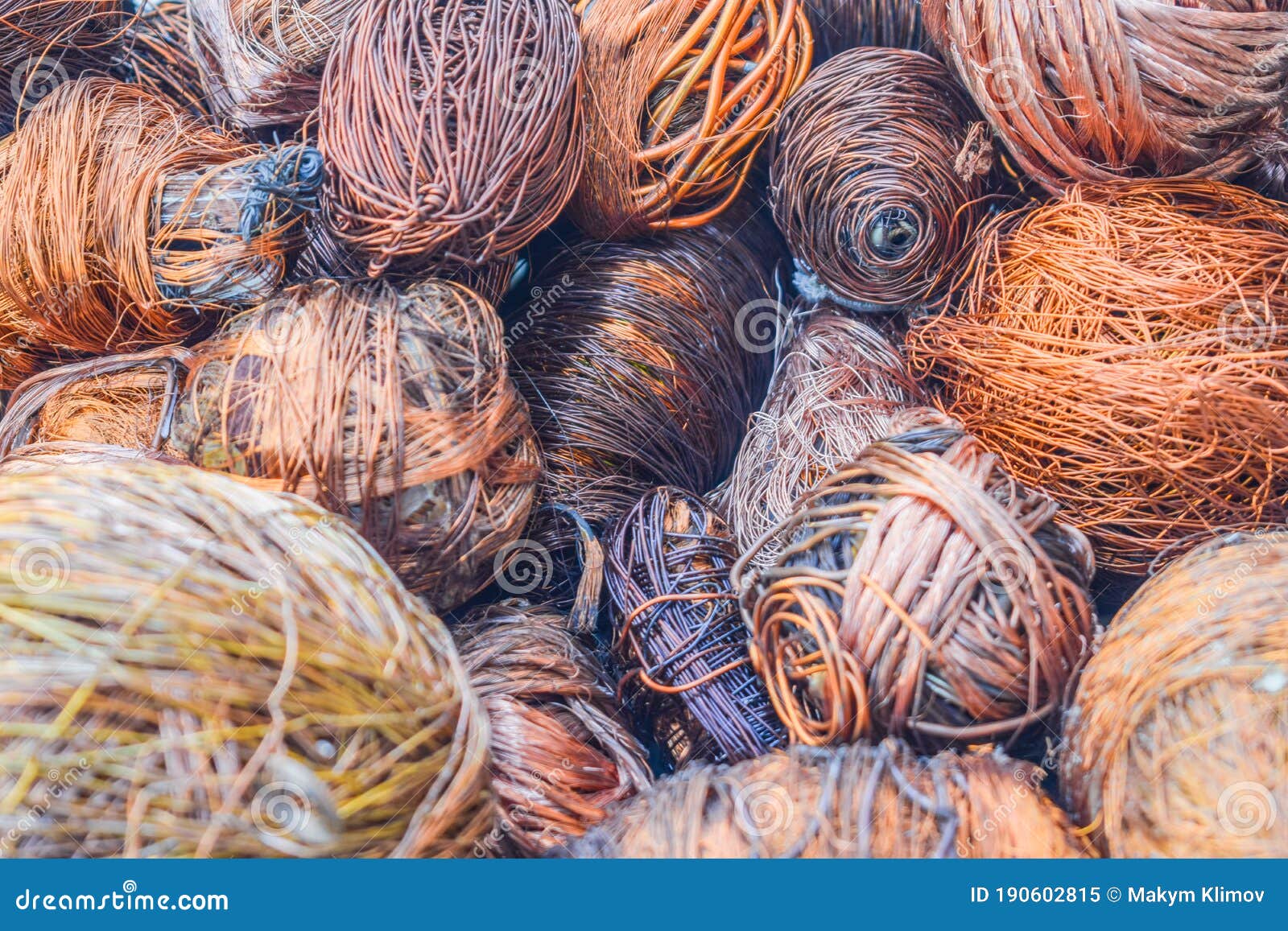 A Bunch of Copper Wires. Many Skeins of Wiring.Background of ...