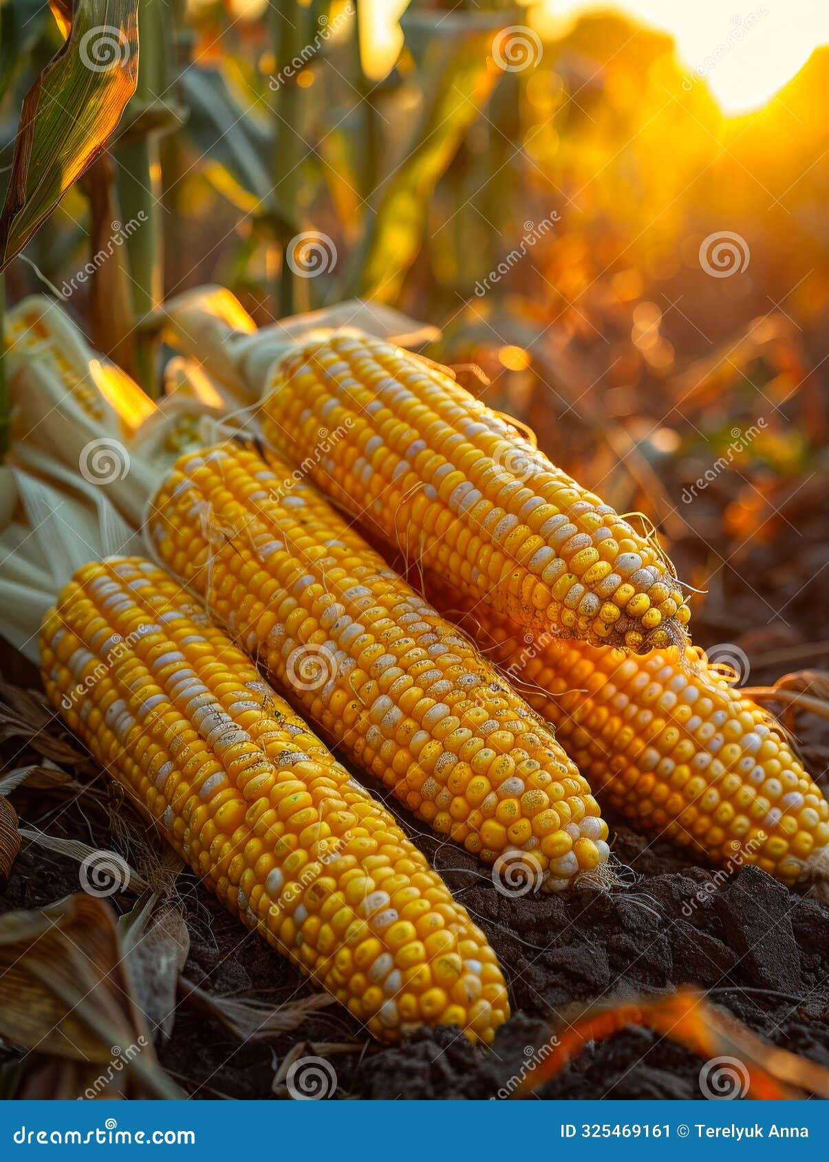 A Bunch of Corn is Sitting on the Ground. the Corn is Yellow and White ...