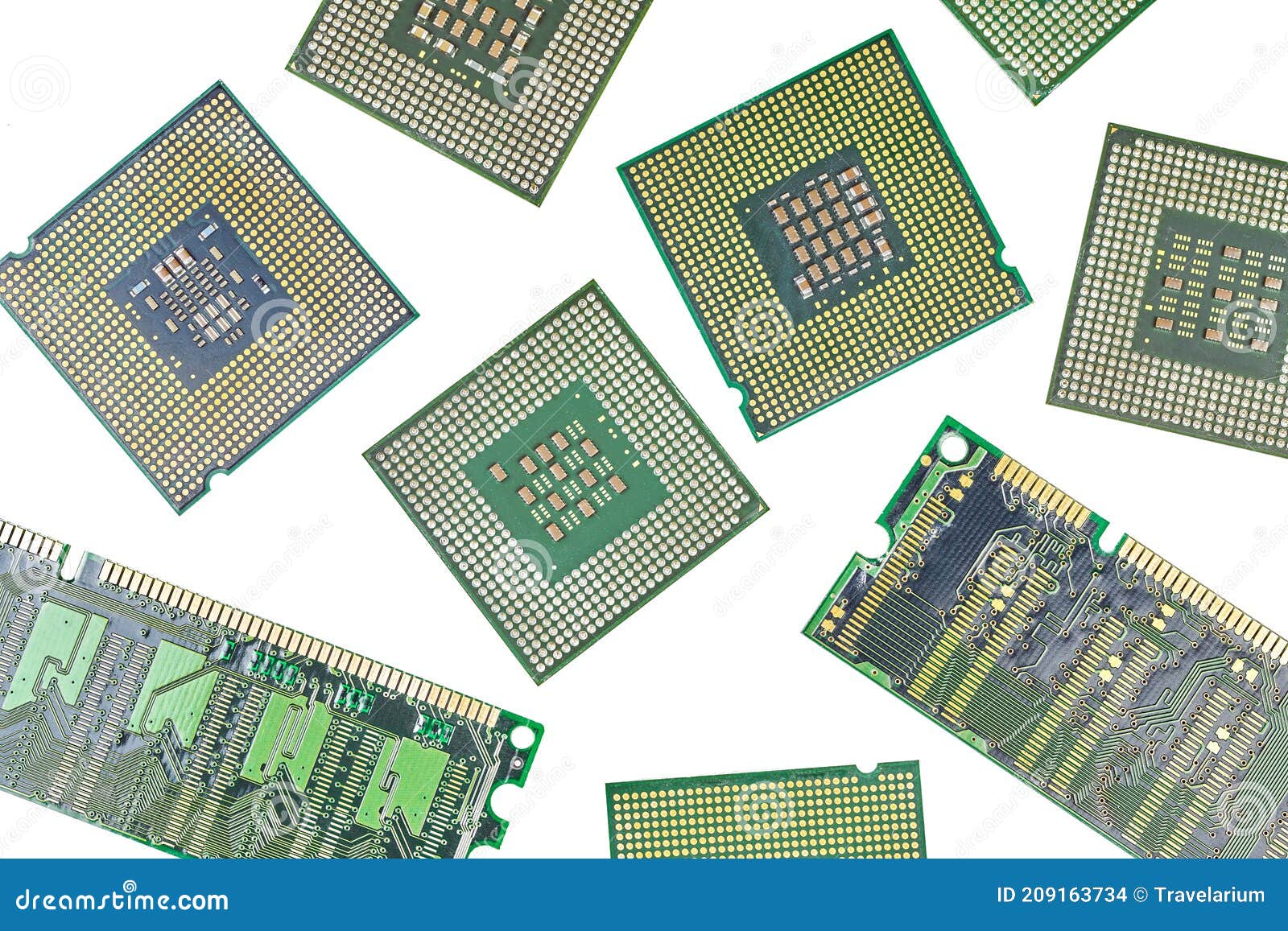 Bunch Of CPU, Central Processor Units, Isolated Background Stock Image ...