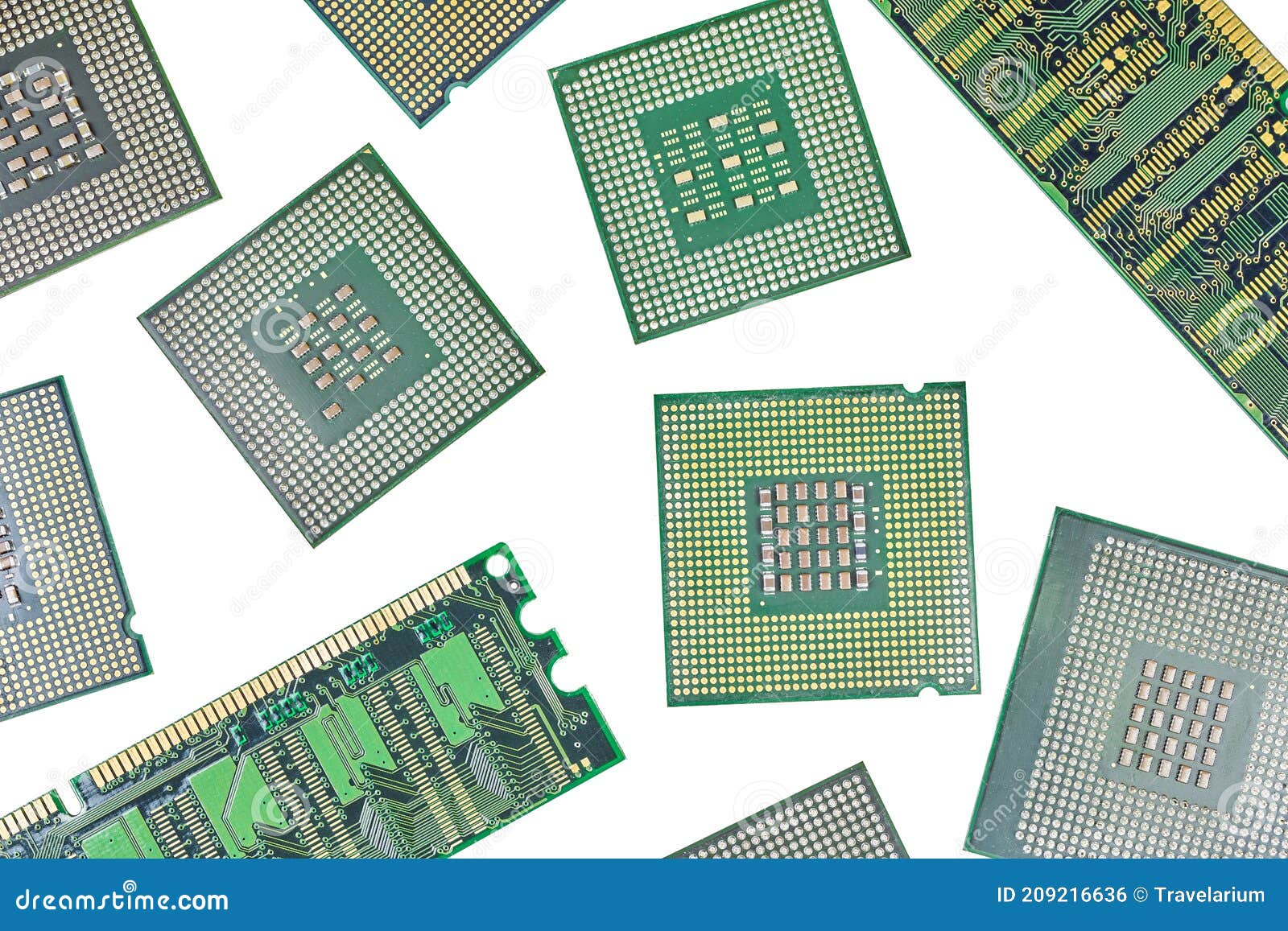 Bunch Of CPU, Central Processor Units And RAM, Random-access Memory ...