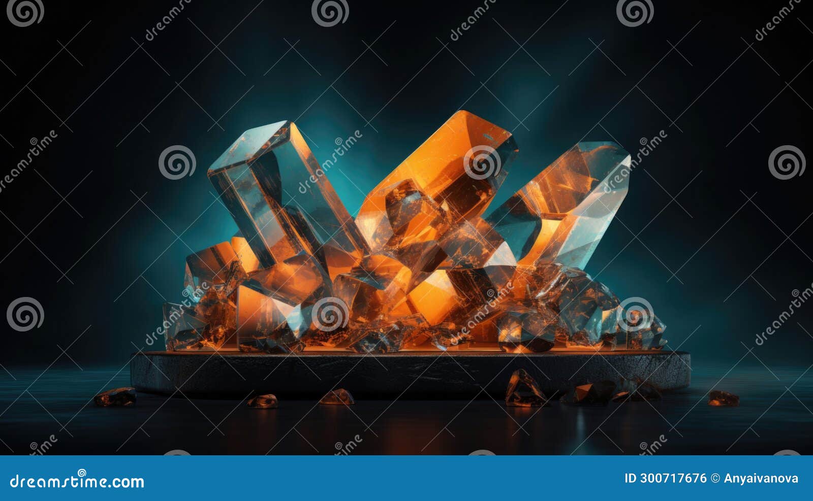 A Bunch of Crystals Sitting on Top of a Table, Mystical, Magical Fire ...